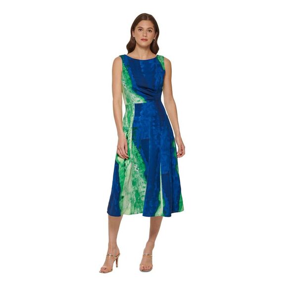 Dkny | Dresses | Dkny Womens Green Unlined Sleeveless Midi Wear To Work ...